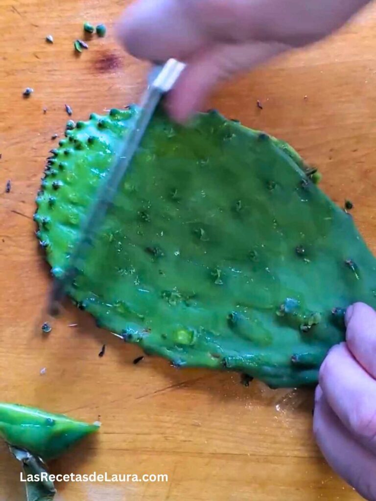 Cómo limpiar Nopales y Quitar Espinas ¡Sin Picarte!